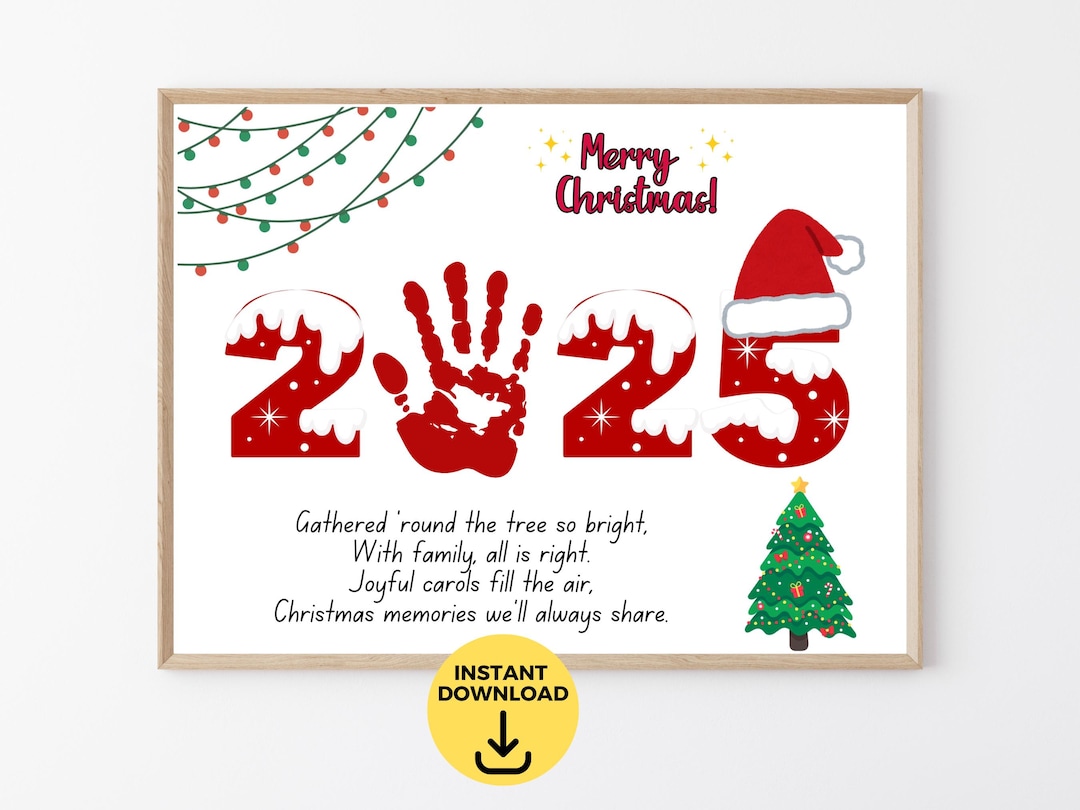 Christmas 2025 Handprint Footprint Art, Holiday Handprint Art, DIY ...