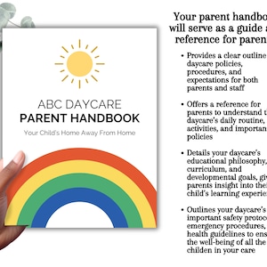 Editable Daycare Parent Handbook Template, Childcare Policy and ...