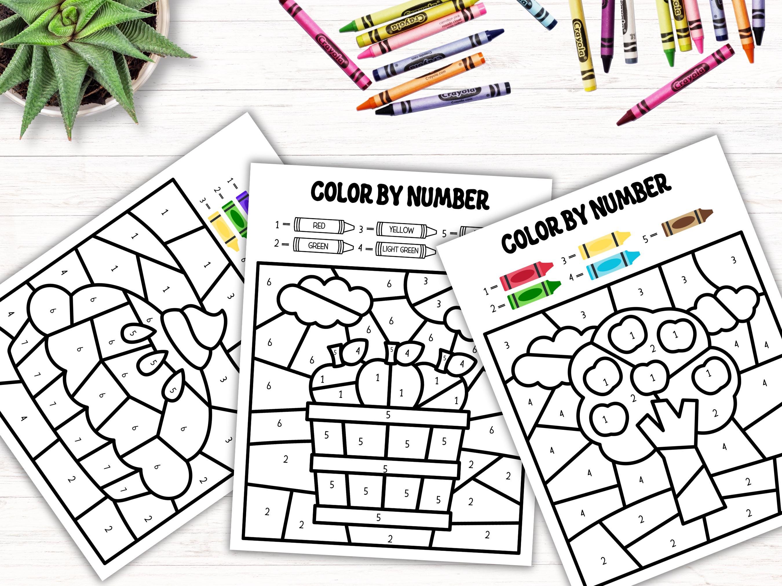Apple Color by Number, Apple Craft Activity, Fall Craft for Kids ...