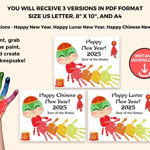 Chinese New Year Handprint Craft, Lunar New Year Handprint Art, Year of ...