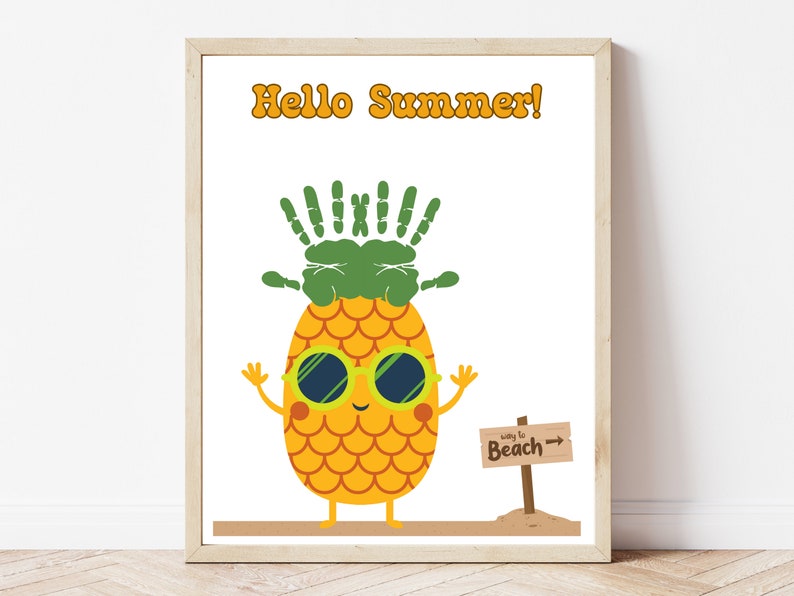 Beach Handprint Craft for Kids, Printable Summer Art for Kids, Summer ...