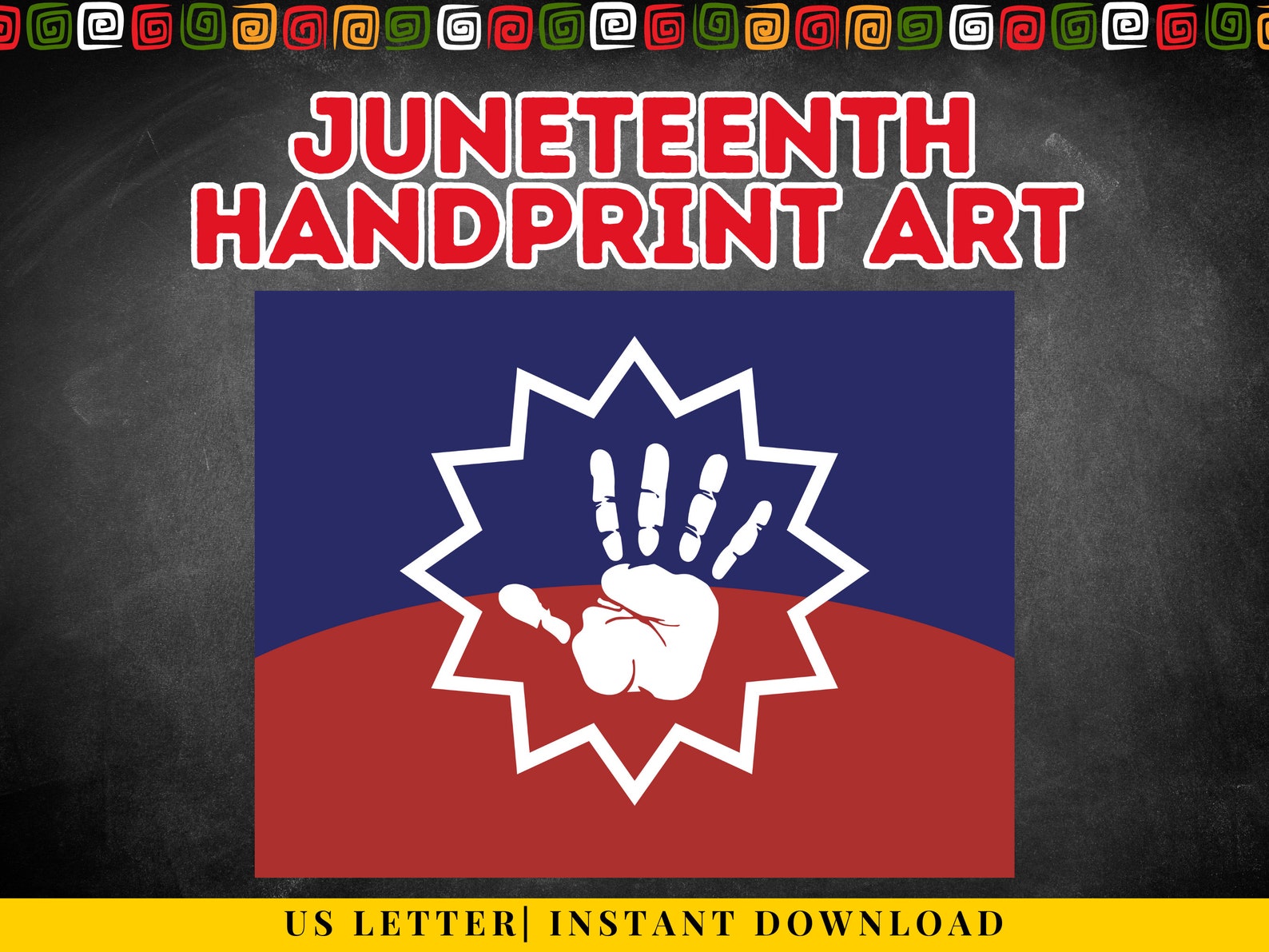 Juneteenth Flag Handprint Art for Kids, Black History Handprint Art ...
