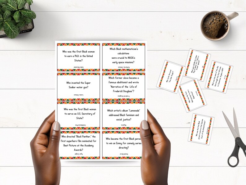 120 Black History Month Trivia Cards, Printable Black History Month ...