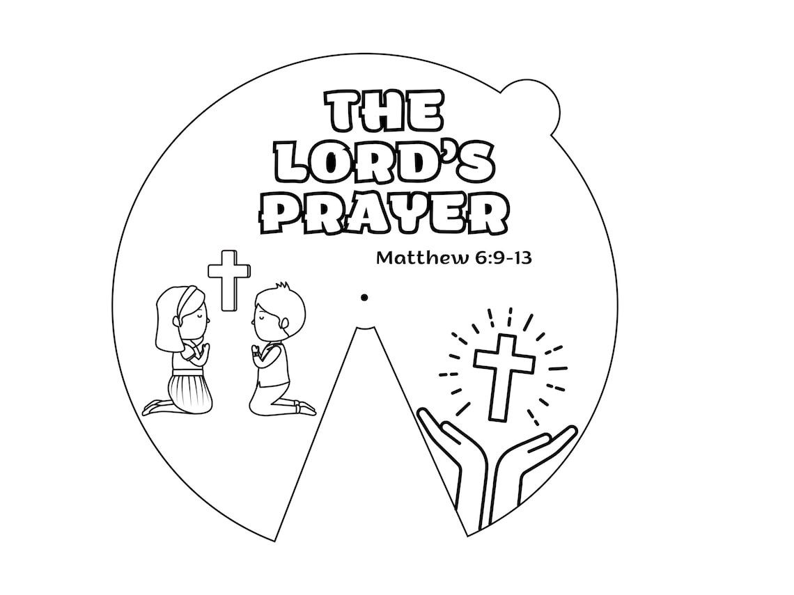 The Lord's Prayer Coloring Wheel Printable Bible Lesson Kids Crafts ...