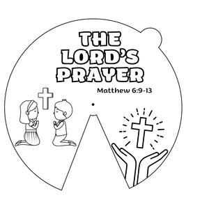 The Lord's Prayer Coloring Wheel Printable Bible Lesson Kids Crafts ...