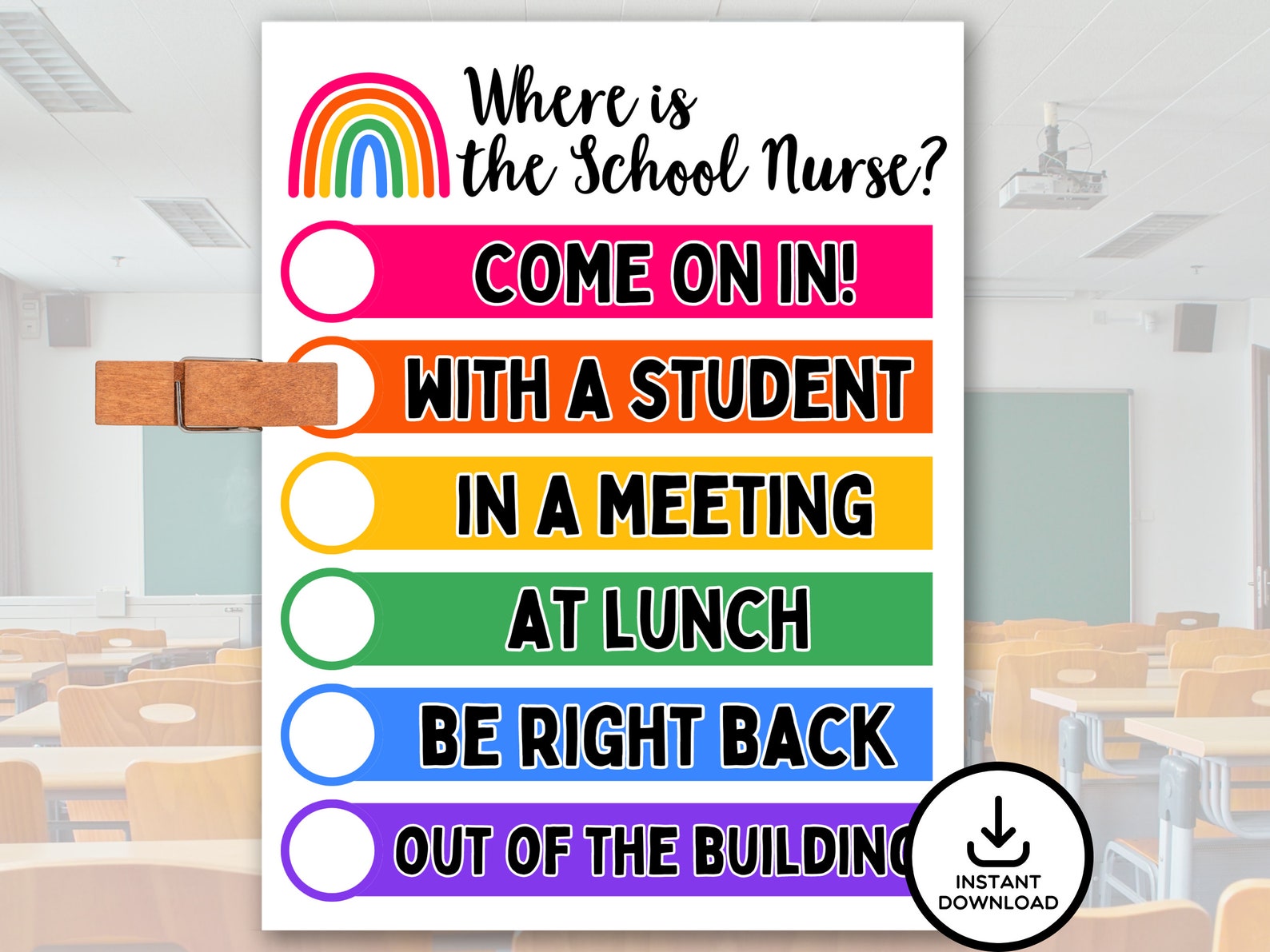 Printable School Nurse Door Sign, Where is the School Nurse Sign ...