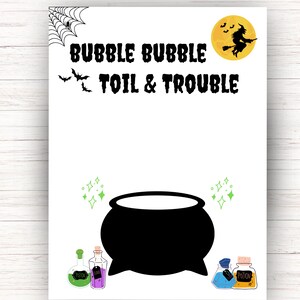 Toil and Trouble Halloween Handprint Art, Witches Brew Halloween ...