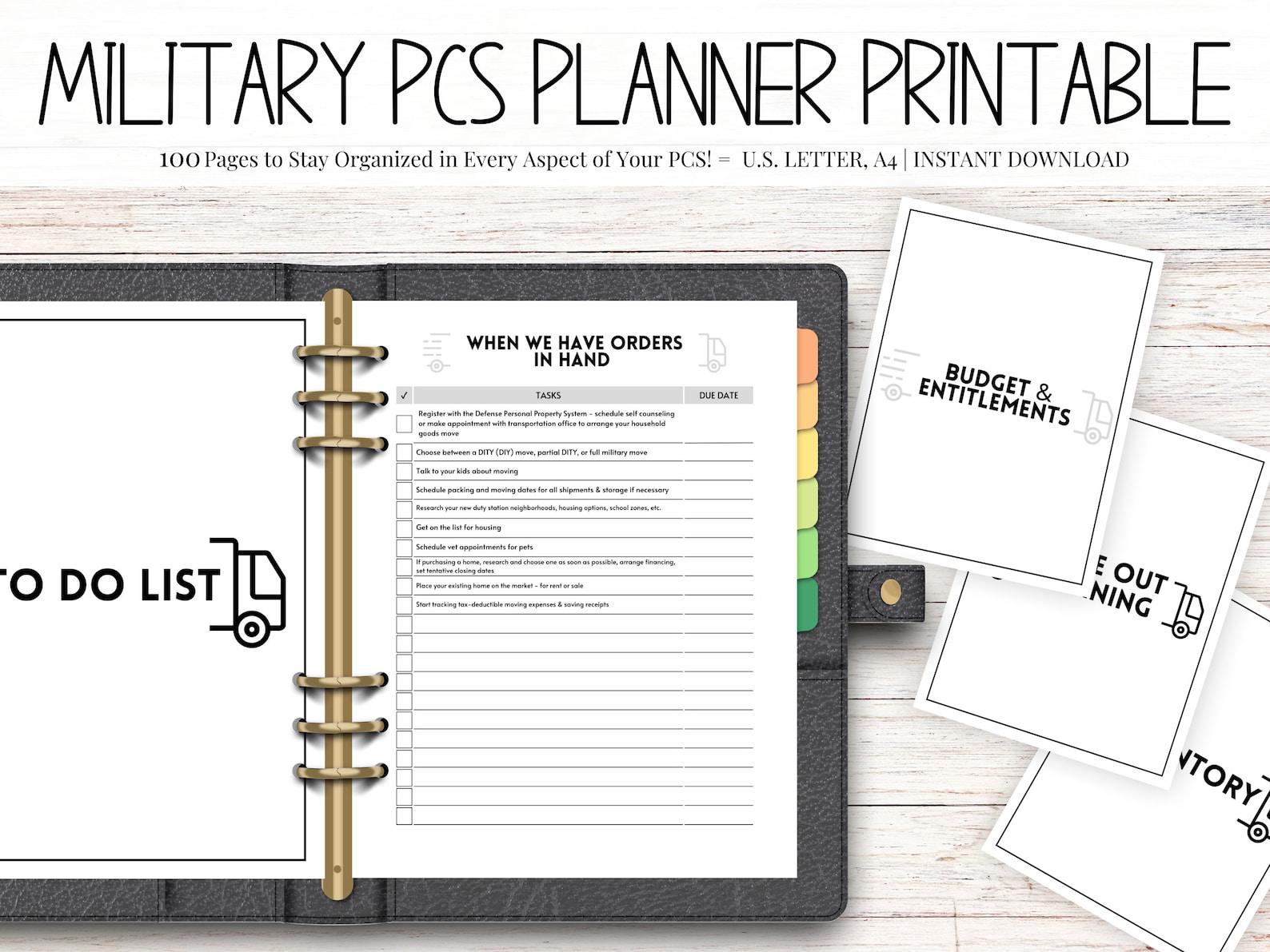 PCS Binder Printable PCS Checklist | Moving Checklist, Moving Binder ...