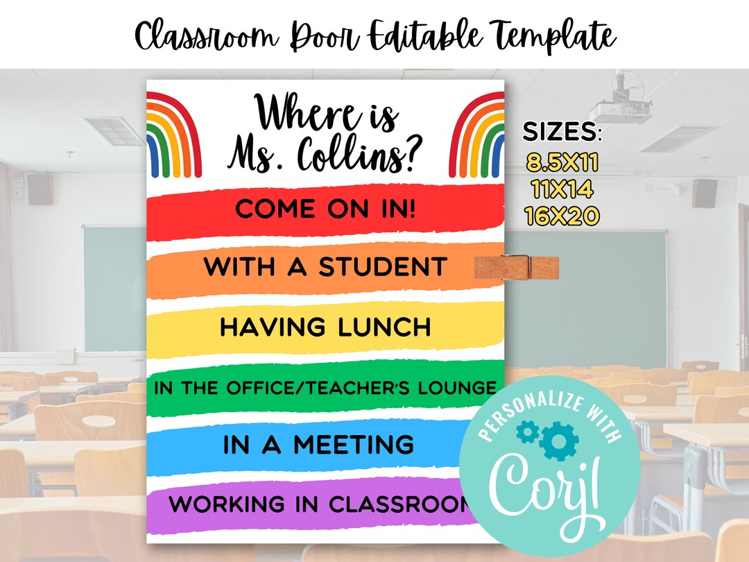 Editable School Counselor Door Sign, Where is the Guidance Counselor ...