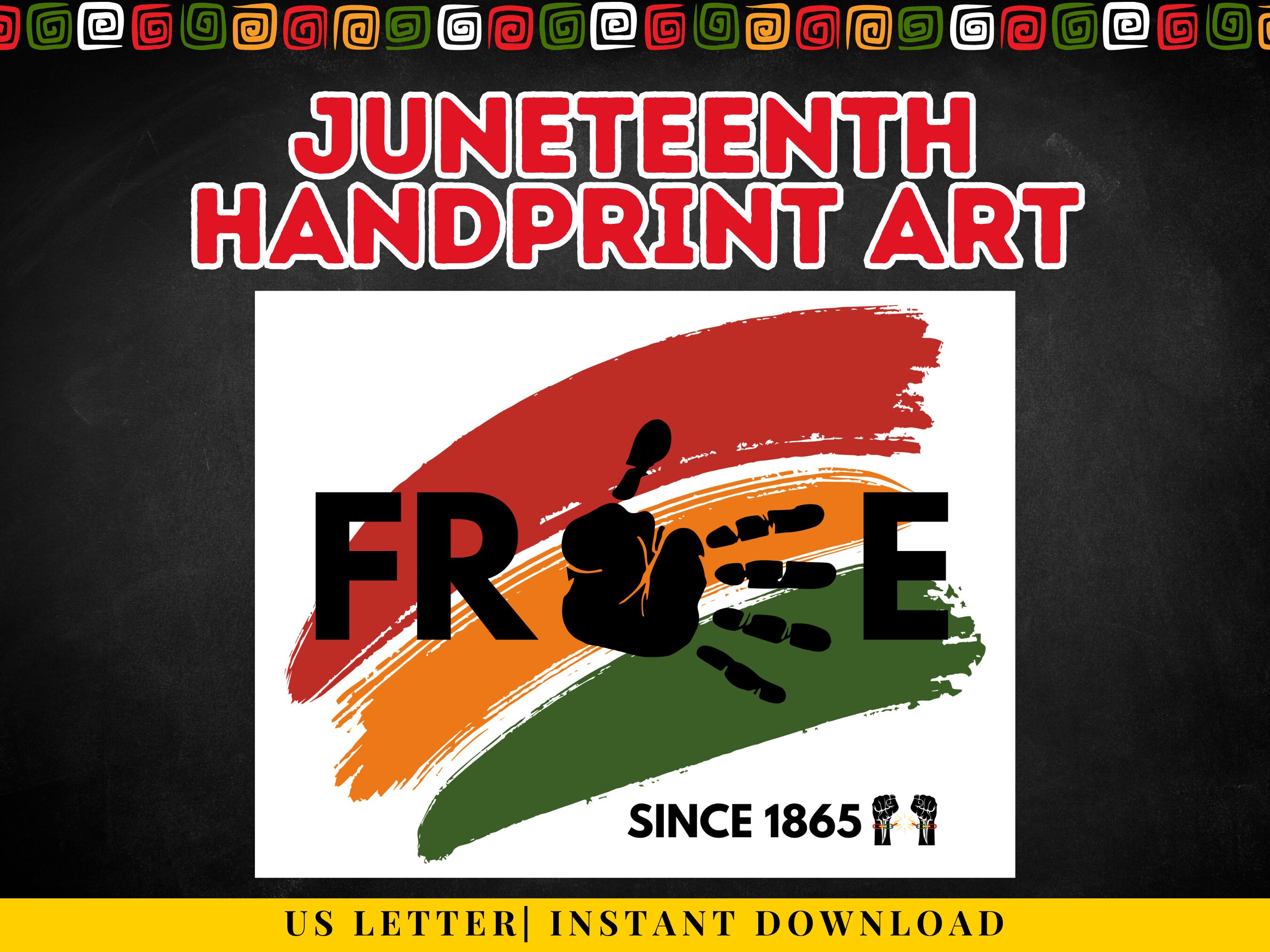 Juneteenth Flag Handprint Art for Kids, Black History Handprint Art ...
