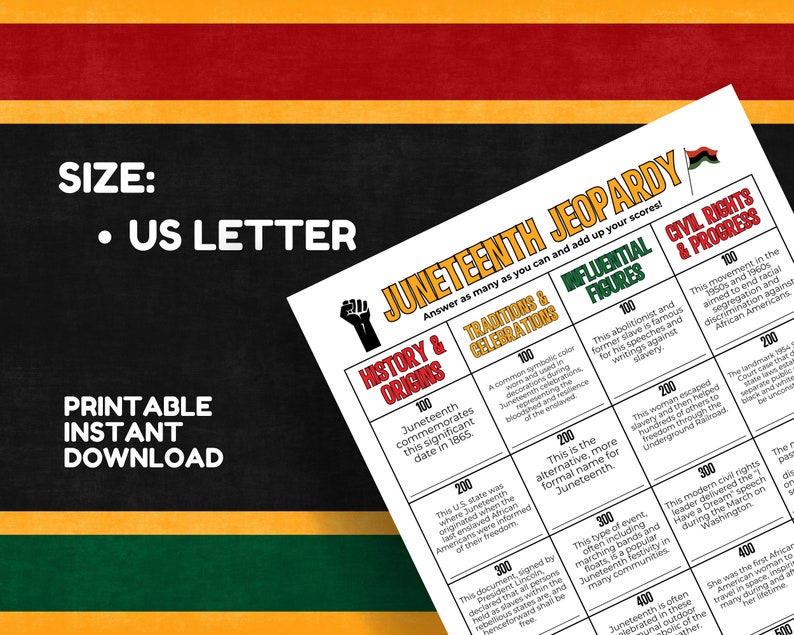 Juneteenth Jeopardy, Juneteenth Activities, Freedom Day Celebration ...