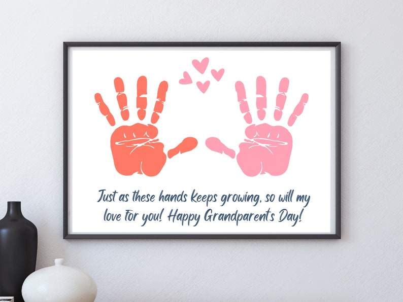 Grandparents Day Handprint Craft, Grandparents Day Art, Grandparents ...