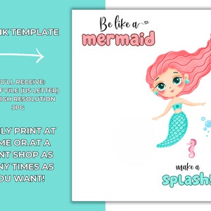 Mermaid Handprint Craft for Kids, Printable Summer Handprint Art for ...