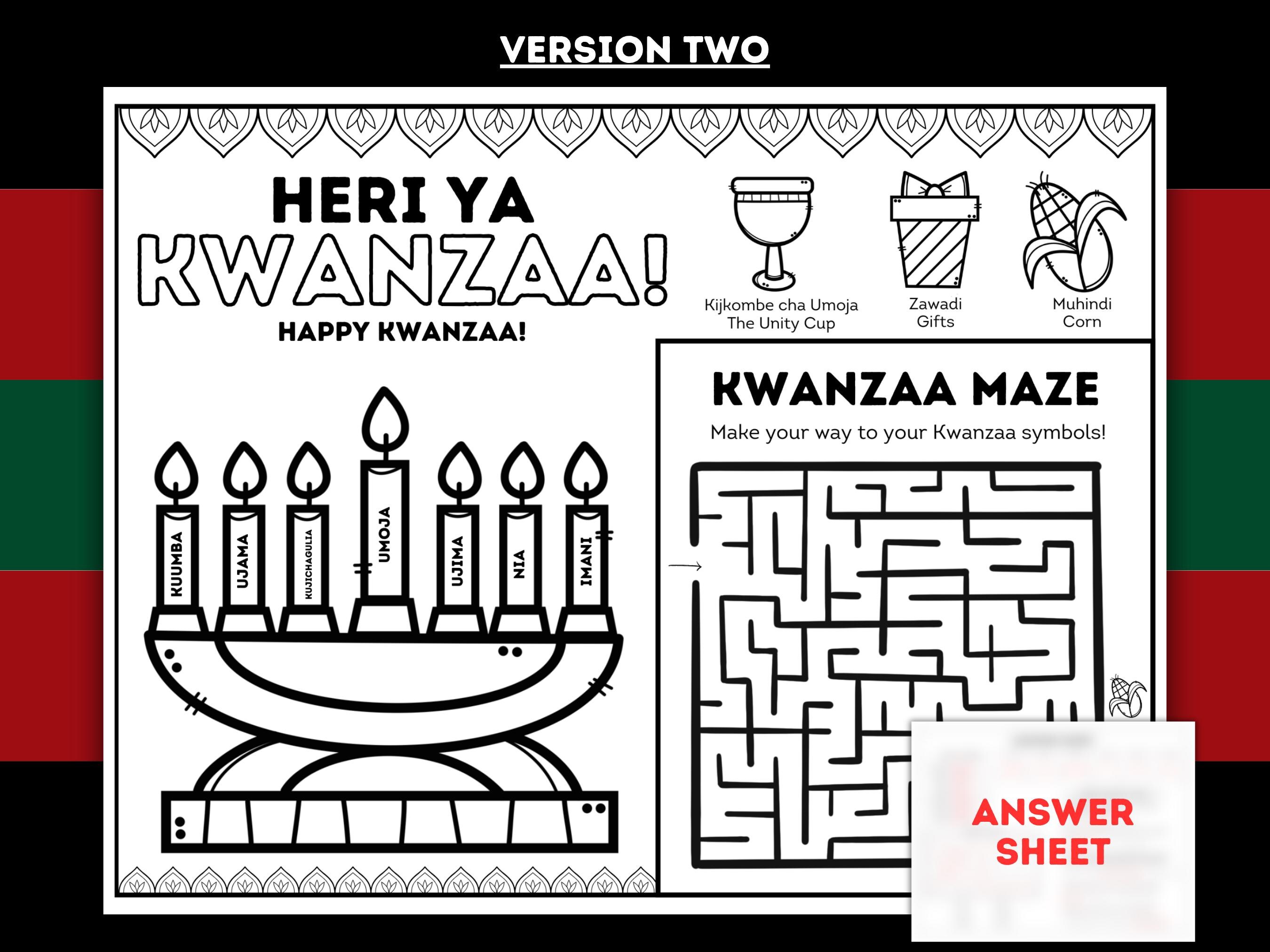 Kwanzaa Kids Coloring and Activities Pages, Printable Kwanzaa Kids ...