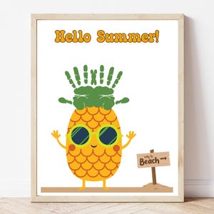 Beach Handprint Craft for Kids, Printable Summer Art for Kids, Summer ...