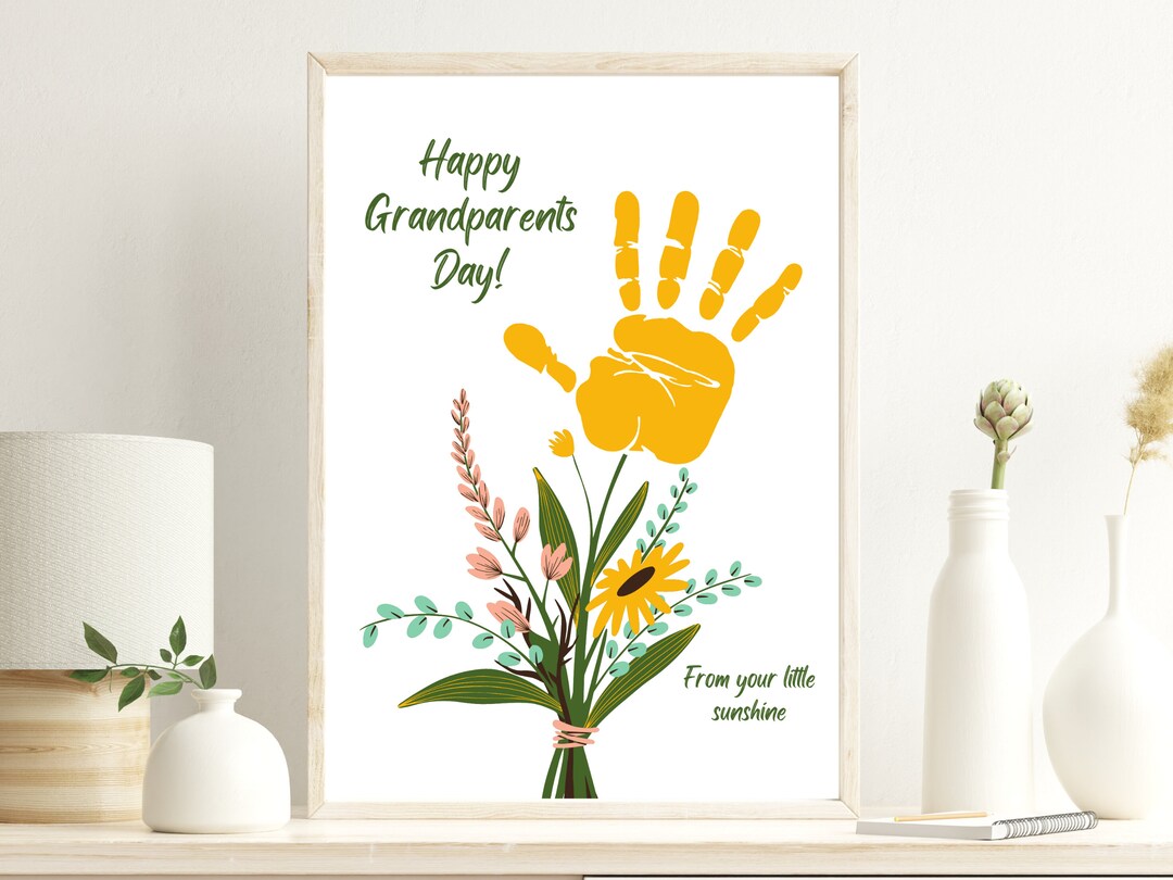 Grandparents Day Handprint Craft, Grandparents Day Art, Grandparents ...