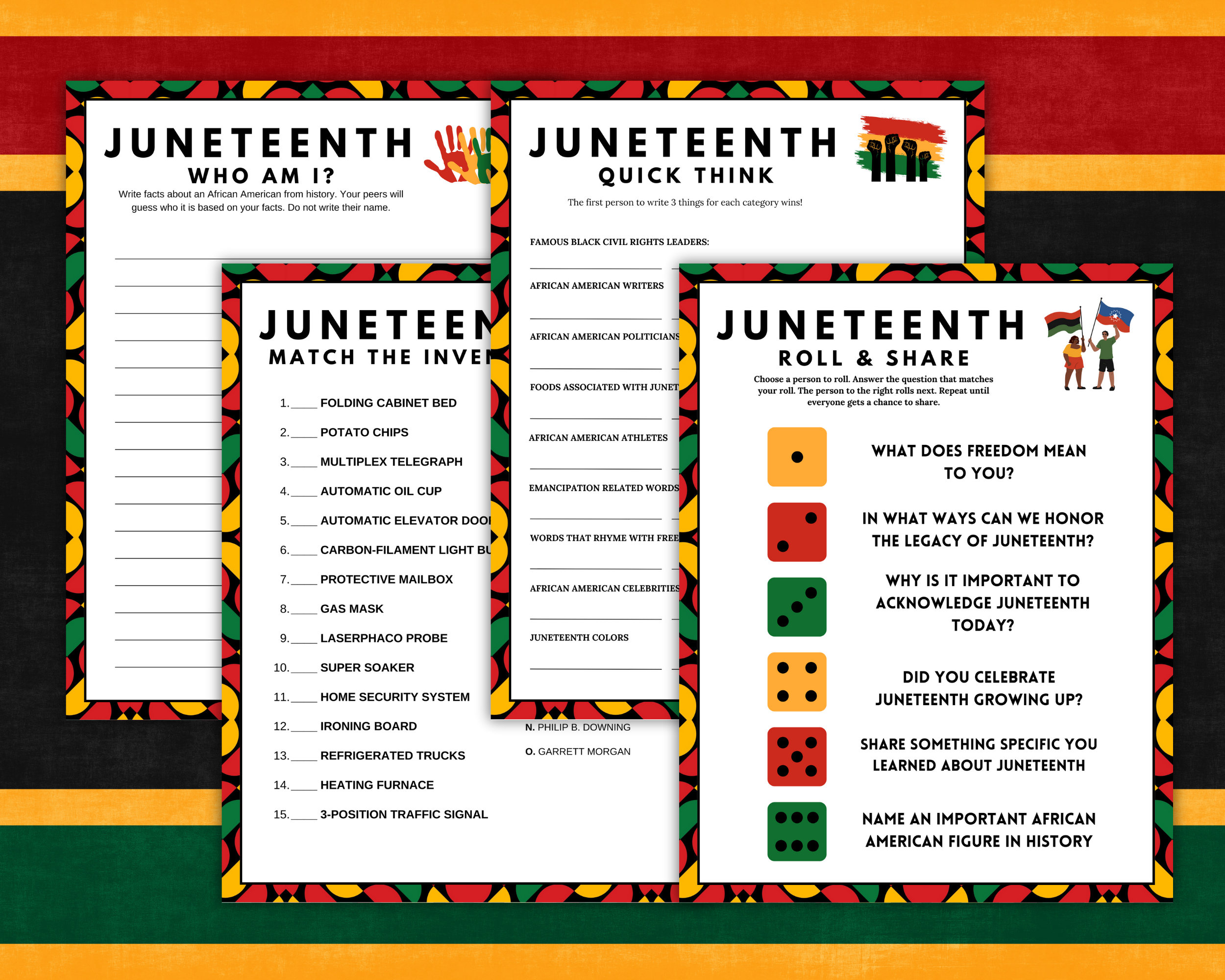 Printable Juneteenth Activities, Juneteenth Trivia Game, Freedom Day ...