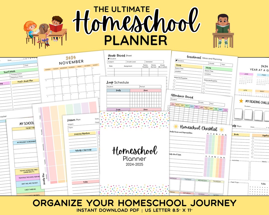 Homeschool Planner Printable 2025-2026, Homeschool Mom Planning Pages ...