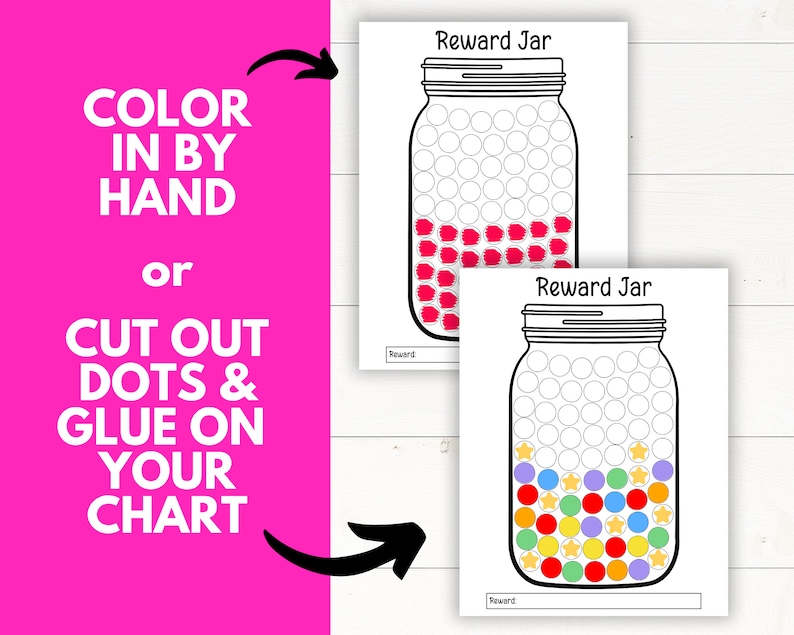 Printable Reward Jar, Kids Reward Chart, Motivational Goal Progress ...