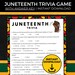 Printable Juneteenth Trivia, Juneteenth Activities, Freedom Day ...