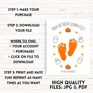 Baby’s First Halloween Keepsake, Halloween Footprint Art, Halloween Kid ...