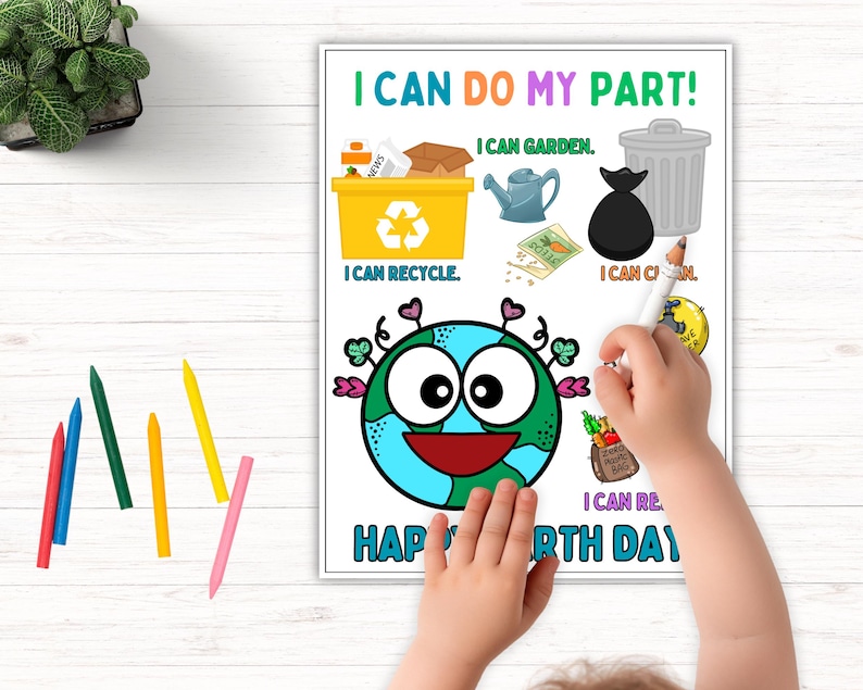 Earth Day Printable Coloring Page, Reduce Reuse Recycling Recycle ...