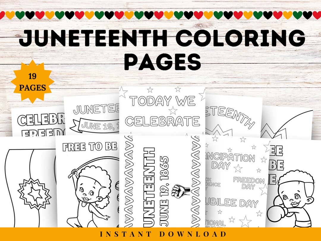 Juneteenth Coloring Book for Kids Black History Coloring Pages Instant ...