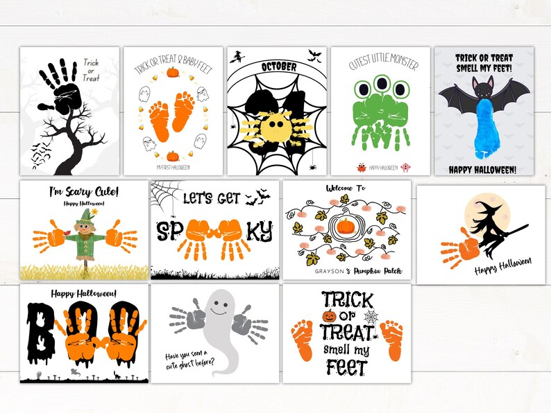 Halloween Handprint Art Bundle, Halloween Activity, Handprint Craft ...