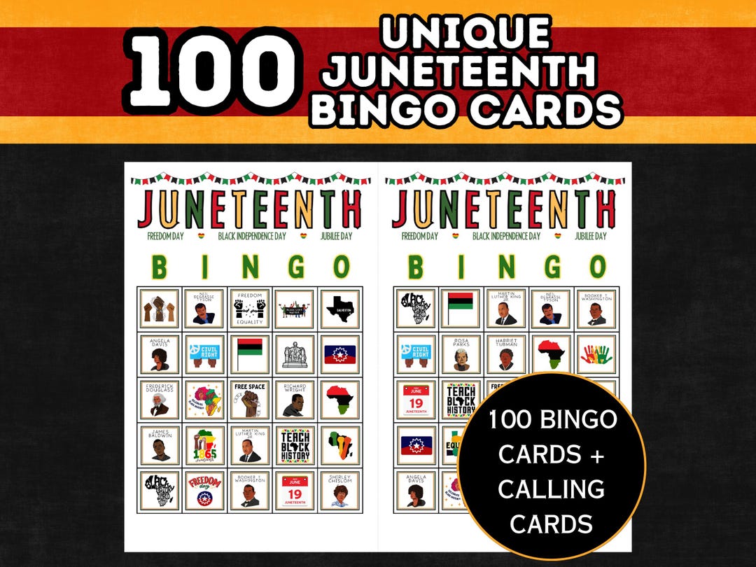 Juneteenth Bingo, Printable Juneteenth Activities, Freedom Day ...