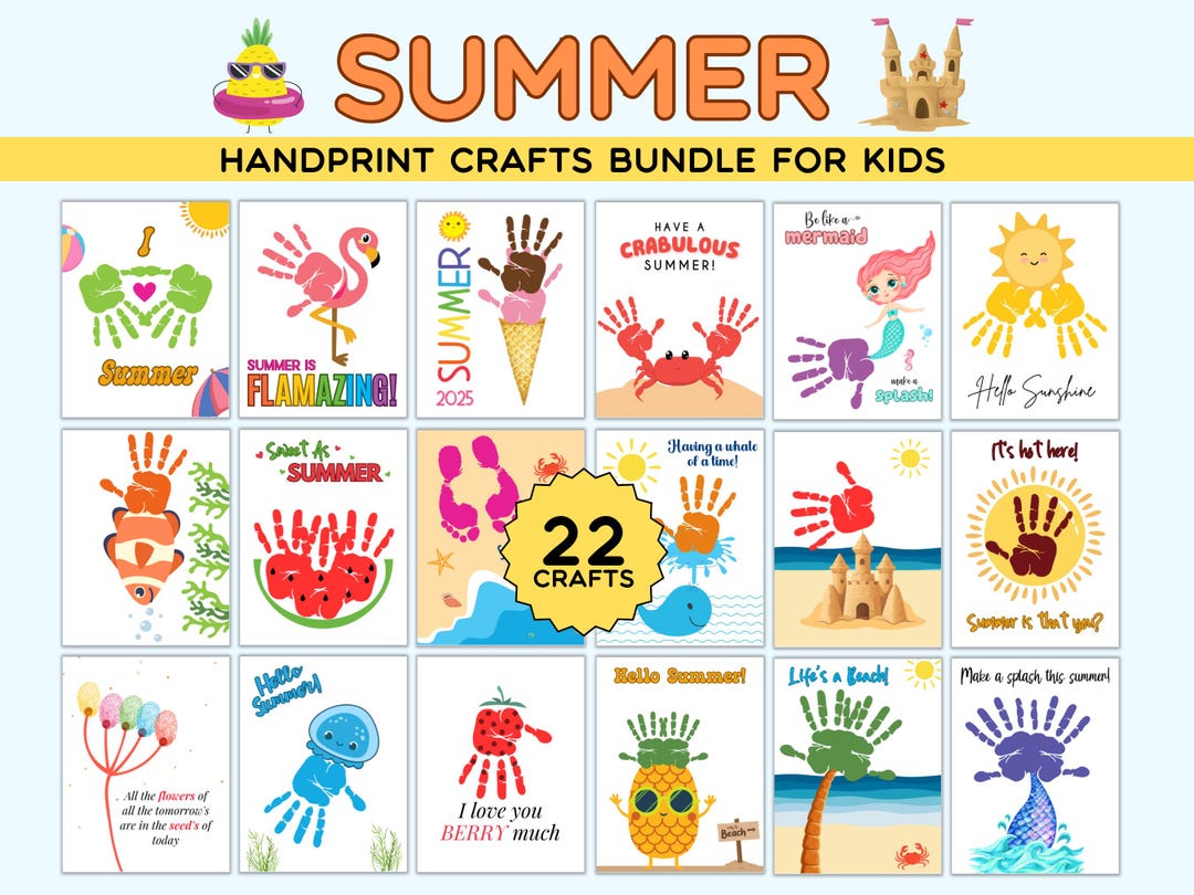 Summer Handprint Craft for Kids | Printable Summer Art for Kids ...