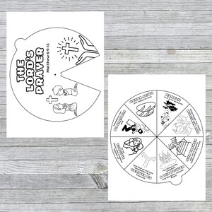 The Lord's Prayer Coloring Wheel Printable Bible Lesson Kids Crafts ...