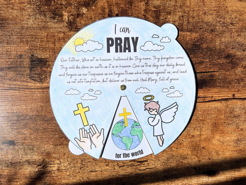 I Can Pray Coloring Wheel Printable Bible Lesson Kids Crafts Bible ...