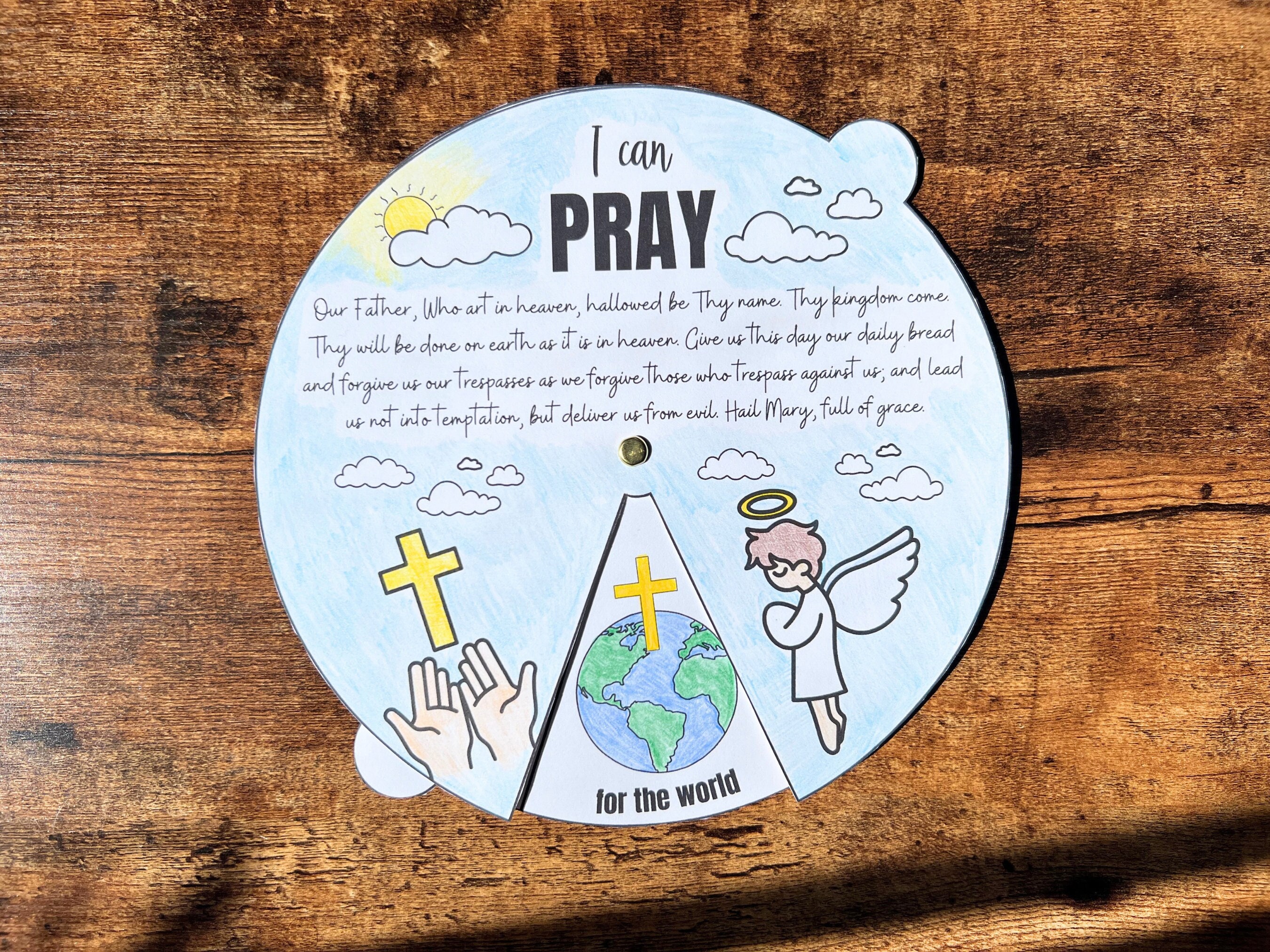I Can Pray Coloring Wheel Printable Bible Lesson Kids Crafts Bible ...