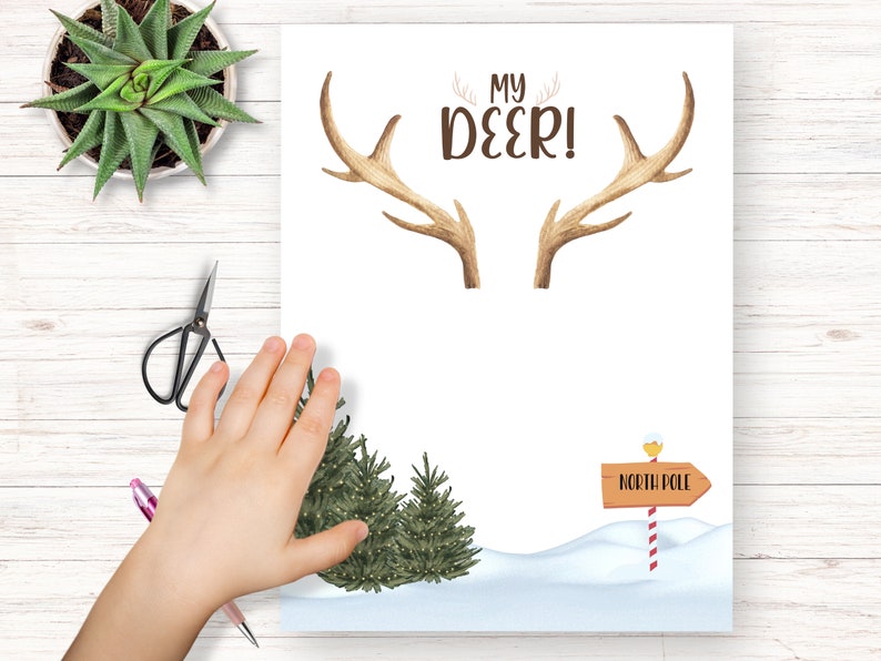 My Deer Handprint Footprint Art Craft, Holiday Handprint Art, DIY Craft ...