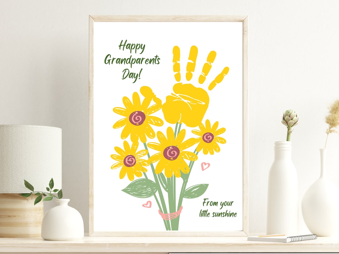 Grandparents Day Handprint Craft, Grandparents Day Art, Grandparents ...