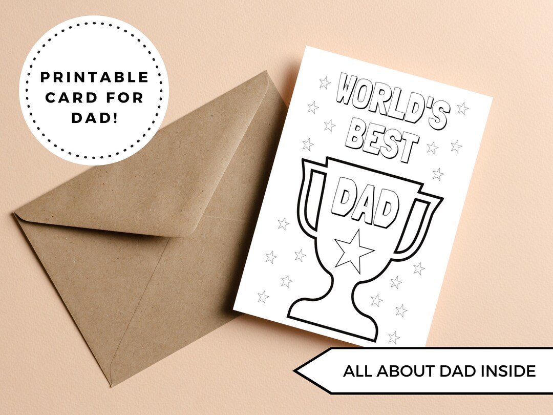 All About Dad Printable Card for Father's Day, Father's Day Activity ...