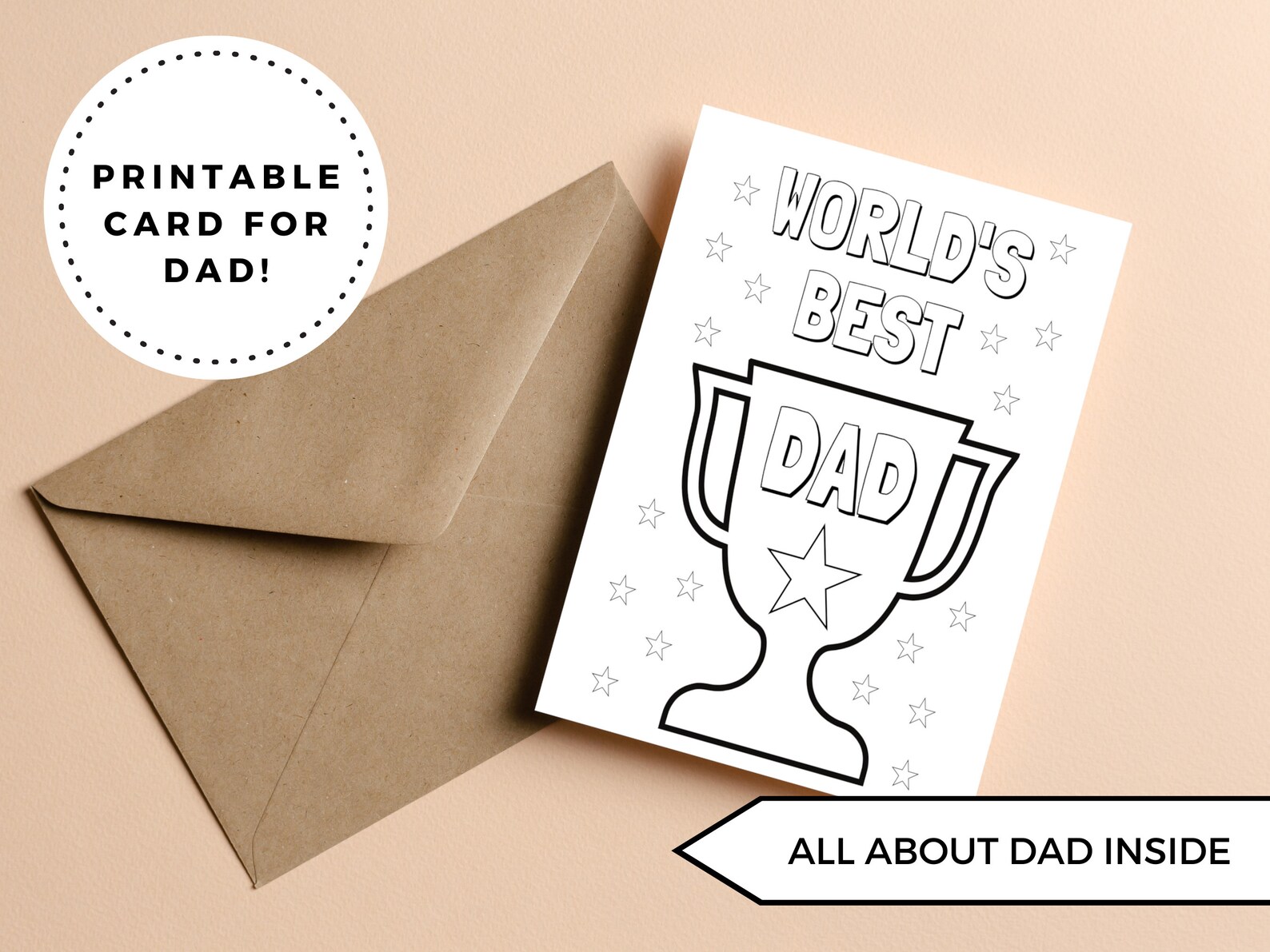 All About Dad Printable Card for Father's Day, Father's Day Activity ...