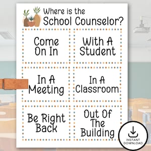 Printable School Counselor Door Sign, Where is the Guidance Counselor ...