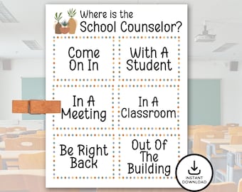Where is the School Counselor Door Sign | Therapy Office Decor ...