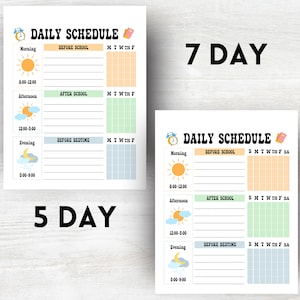 Home School Daily Routine Template Editable Homeschool - Etsy