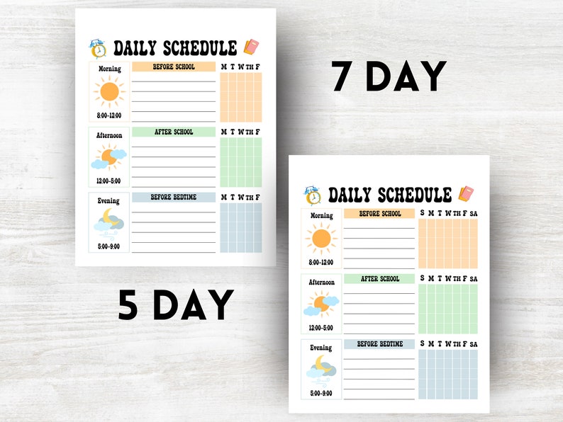 Home School Daily Routine Template Editable Homeschool - Etsy