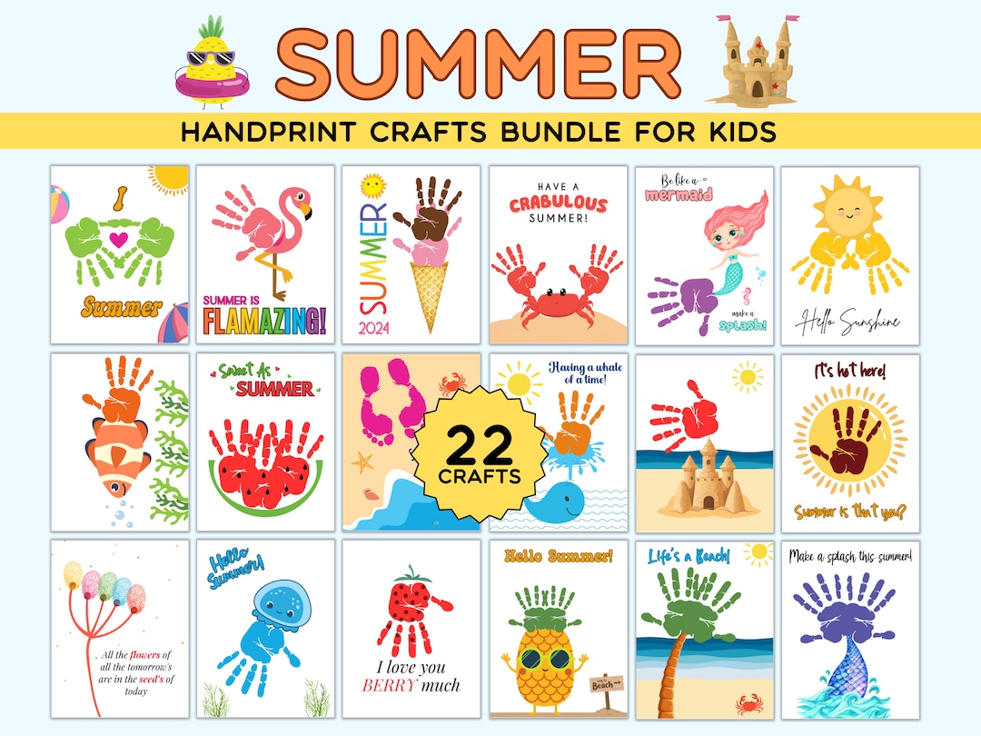 Summer Handprint Craft for Kids Printable Summer Art for Kids Handprint ...