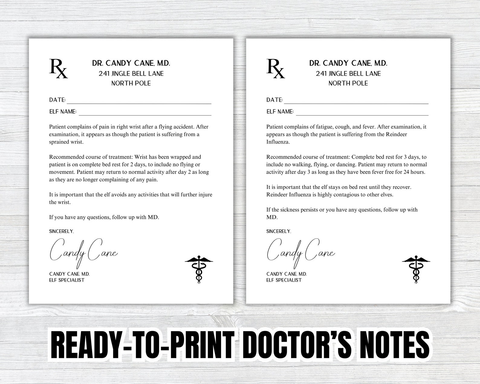 Editable Elf Sick Note, Elf Injury & Recovery Letter, Elf Doctor’s Note ...