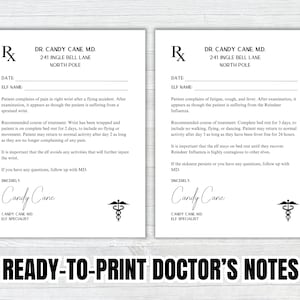 Editable Elf Sick Note, Elf Injury & Recovery Letter, Elf Doctor’s Note ...