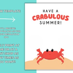 Crab Summer Handprint Craft, Printable Summer Art for Kids, Ocean ...