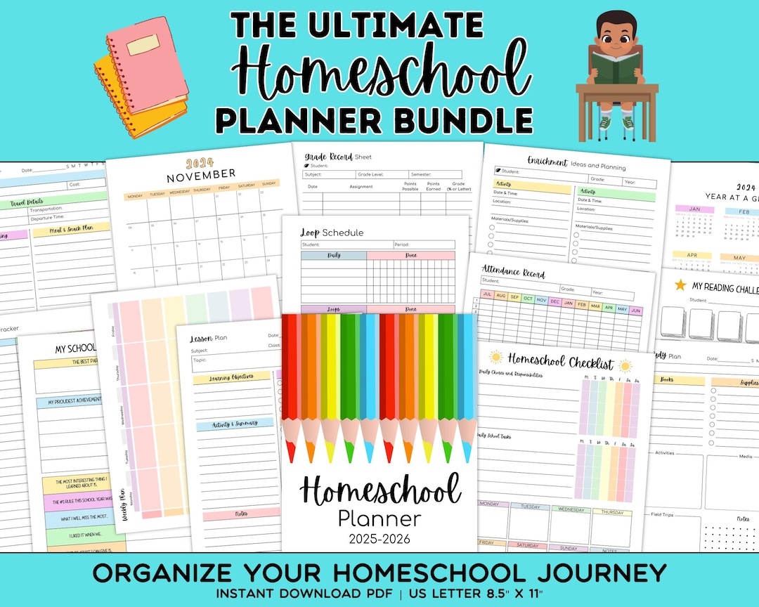 Digital Homeschool Planner Printable 2025-2026, Homeschool Mom Planning ...