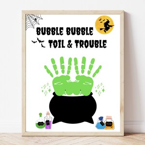 Toil and Trouble Halloween Handprint Art, Witches Brew Halloween ...
