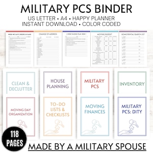 PCS Binder Printable PCS Checklist | Moving Checklist, Moving Binder ...