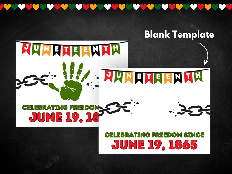 Juneteenth Handprint Art for Kids, Black History Handprint Art, Freedom ...