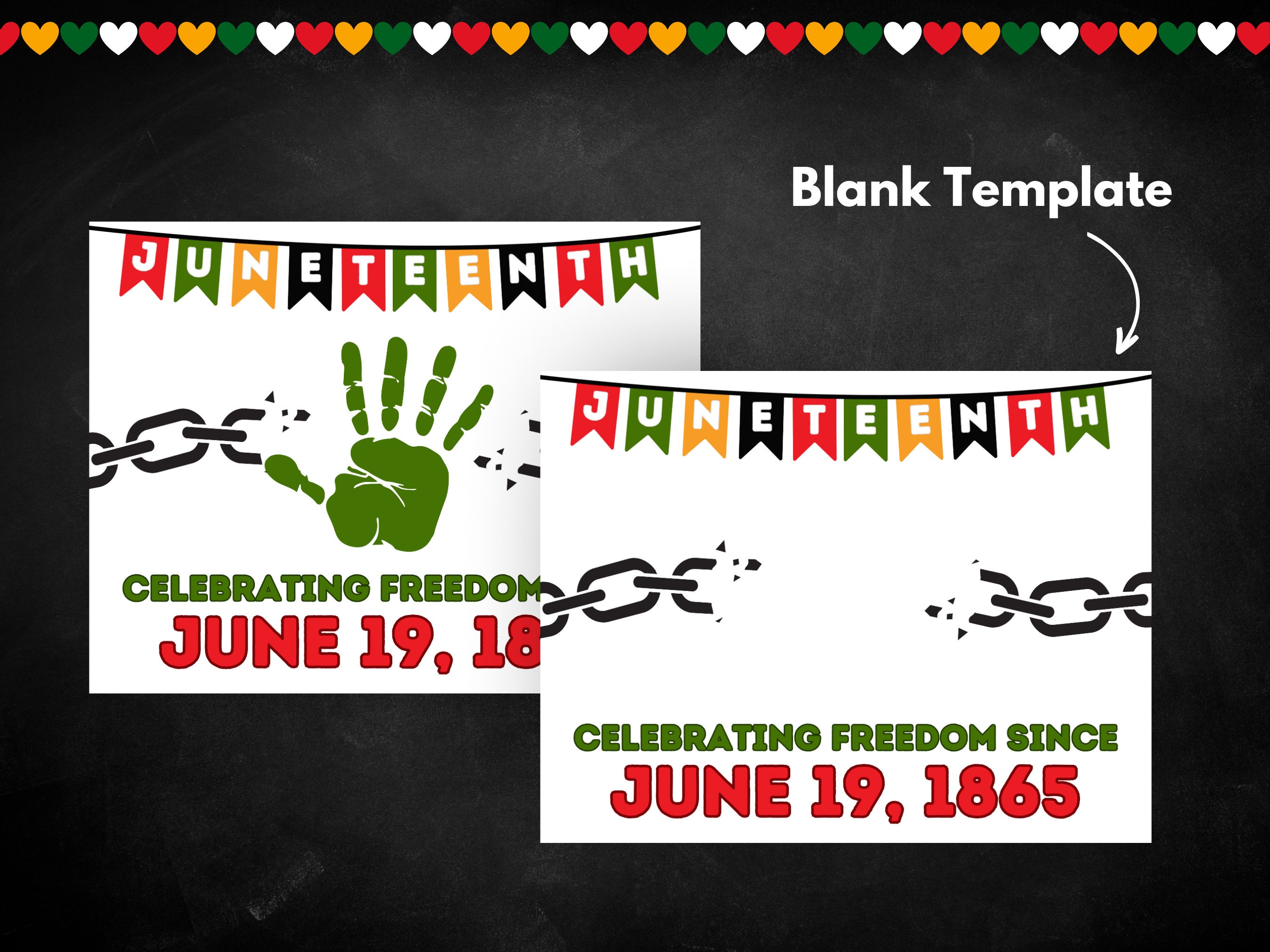 Juneteenth Handprint Art for Kids, Black History Handprint Art, Freedom ...